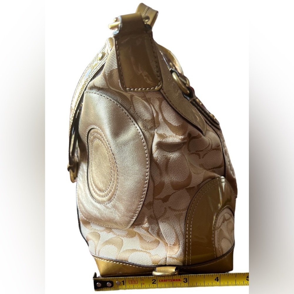 Authentic Coach Gold Monogram Purse - Gem